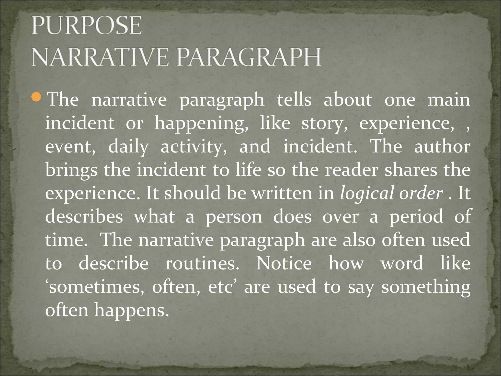 Narrative paragraph | PPT