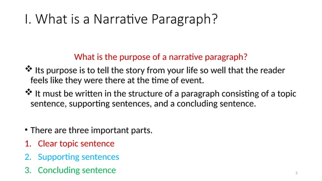 Power Point Slides on How to Write Narrative Paragraph | PPT | Free ...