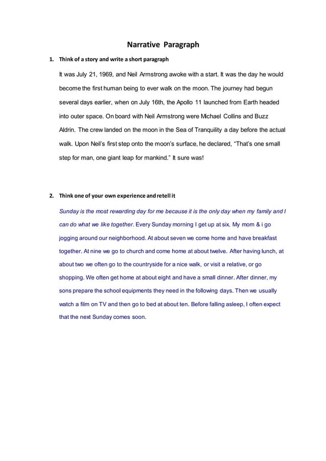 Narrative paragraph task | DOCX