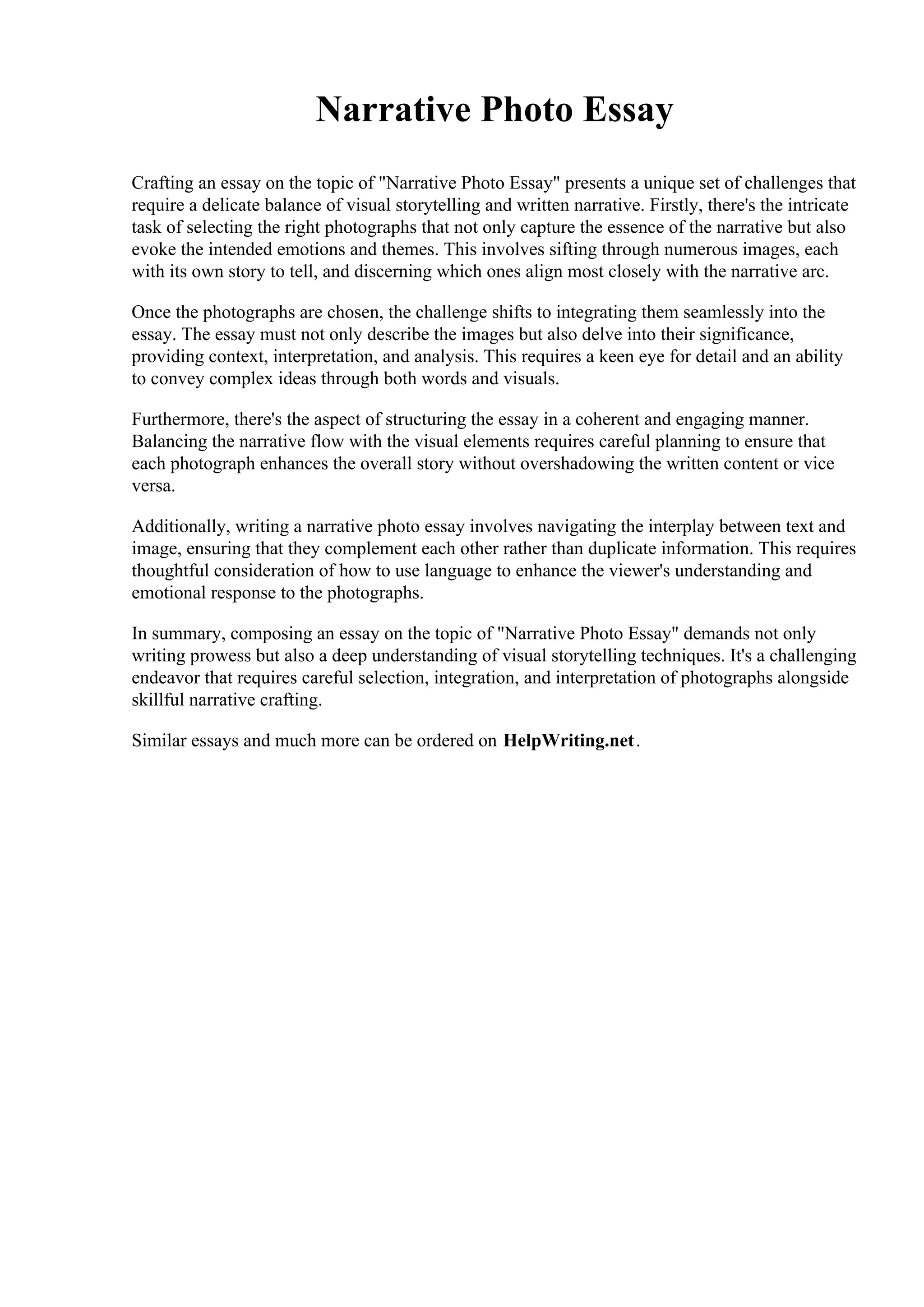 Narrative Photo Essay. Rensselaer Polytechnic Institute | PDF ...