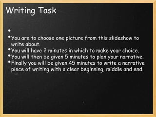 Narrative photo writing task term 4 | PPTX