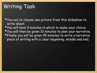 Narrative photo writing task term 4 | PPTX