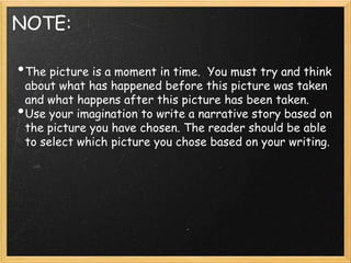 Narrative photo writing task term 4 | PPT