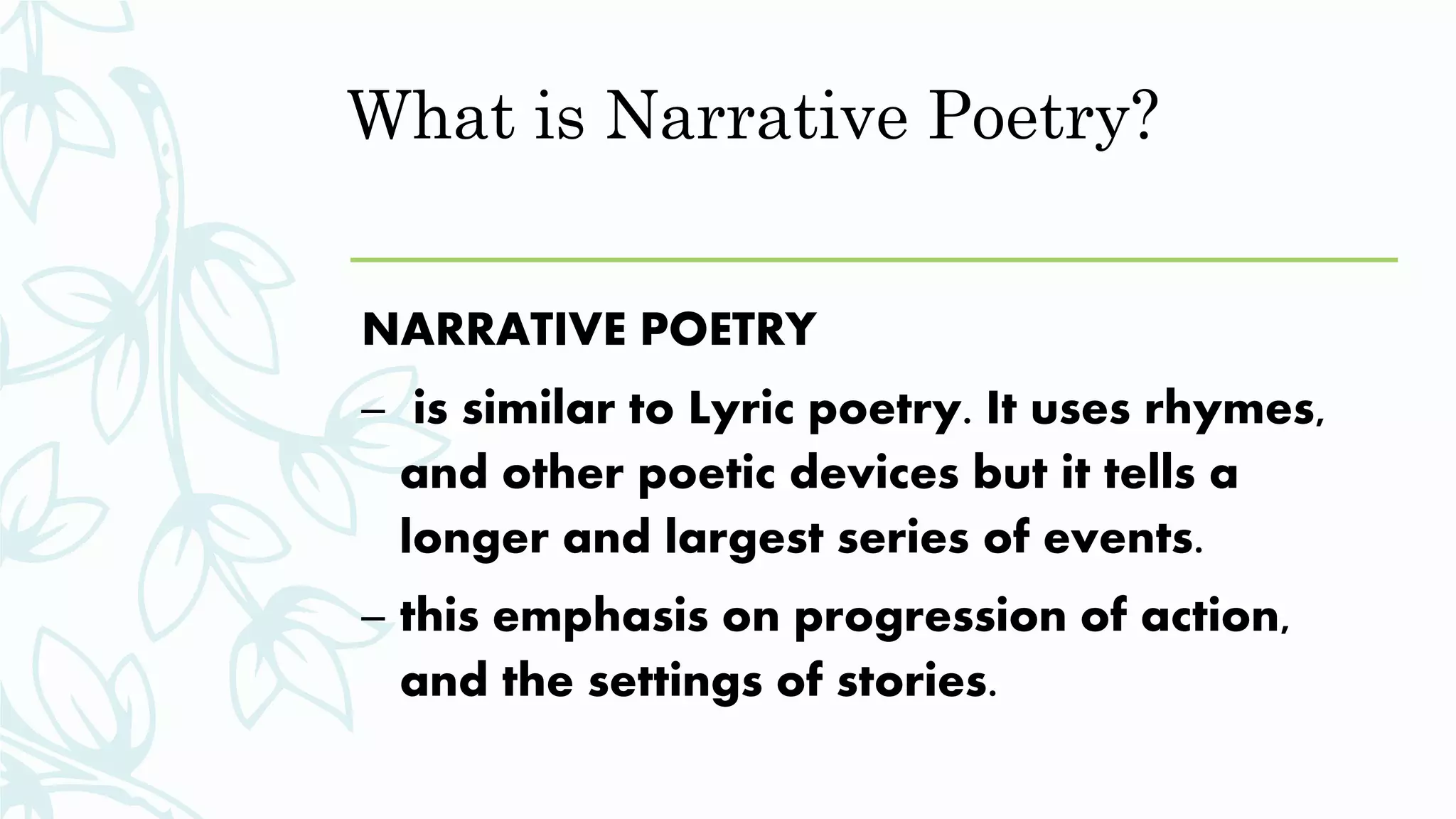 Narrative poetry | PPTX