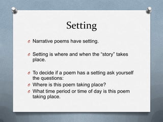Narrative poetry black board course | PPTX