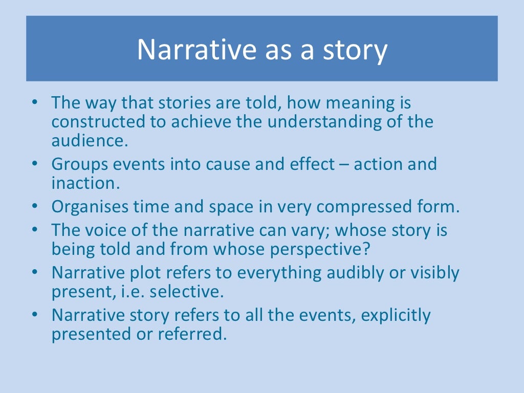 Narrative As A Story The