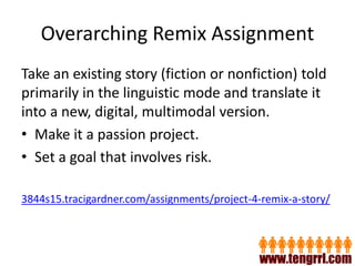 Narrative Remix Assignments in the Digital Writing Classroom | PPTX