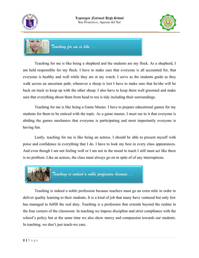 Narrative report - Practice Teaching | DOC