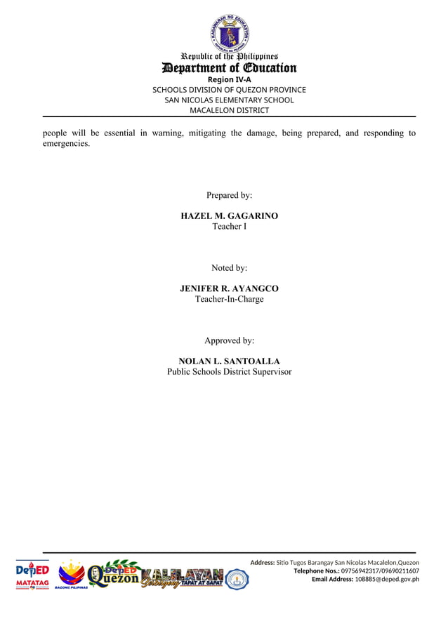 NARRATIVE REPORT ON DISASTER RISK AND REDUCTION | DOCX