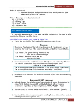 Chapter 6: Writing Objective Test Items | DOCX