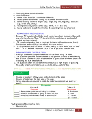 Chapter 6: Writing Objective Test Items | DOCX