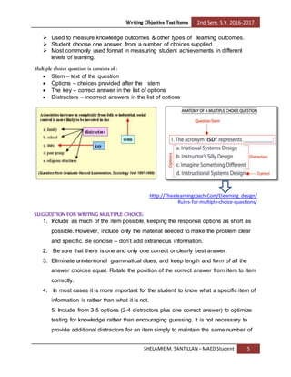 Chapter 6: Writing Objective Test Items | DOCX