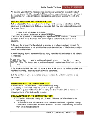 Chapter 6: Writing Objective Test Items | DOCX