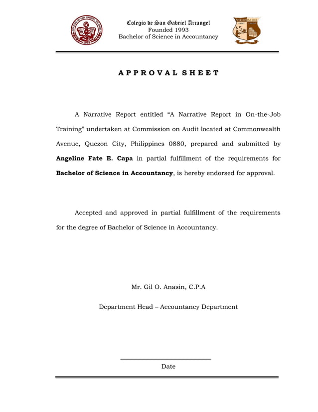 Narrative report in ojt | PDF