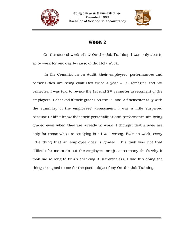 Narrative report in ojt | PDF