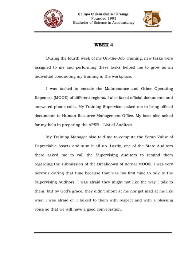 Narrative report in ojt | PDF