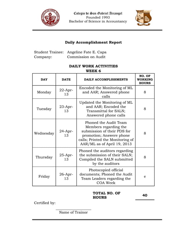 Narrative report in ojt | PDF