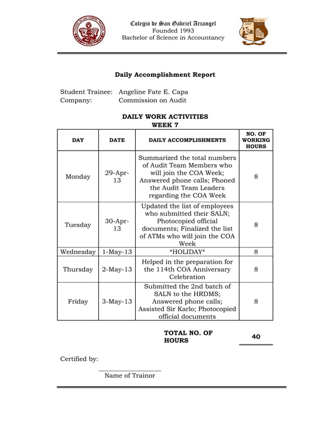 Narrative report in ojt | PDF