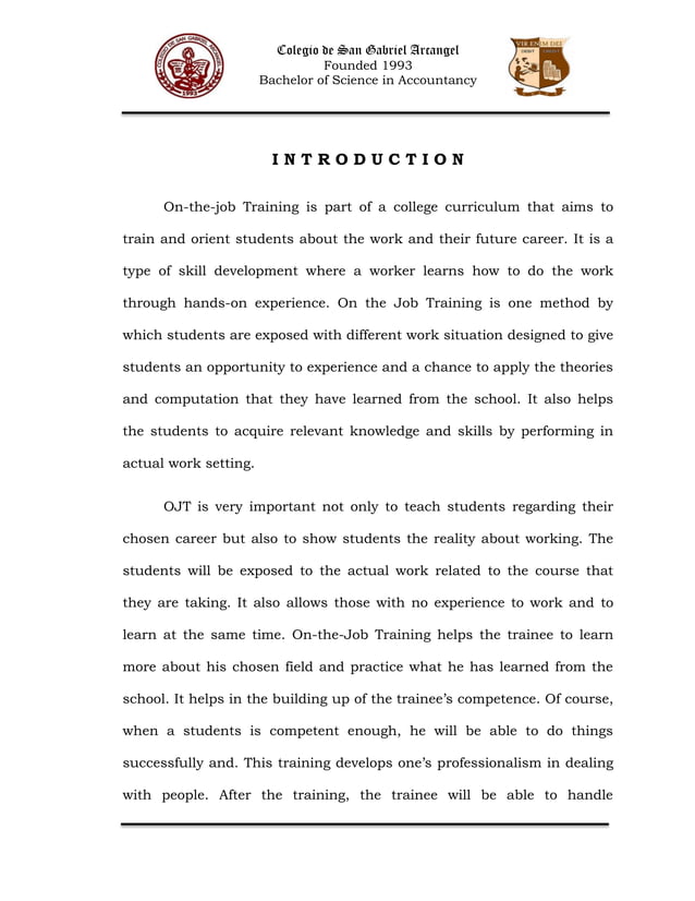 Narrative report in ojt | PDF