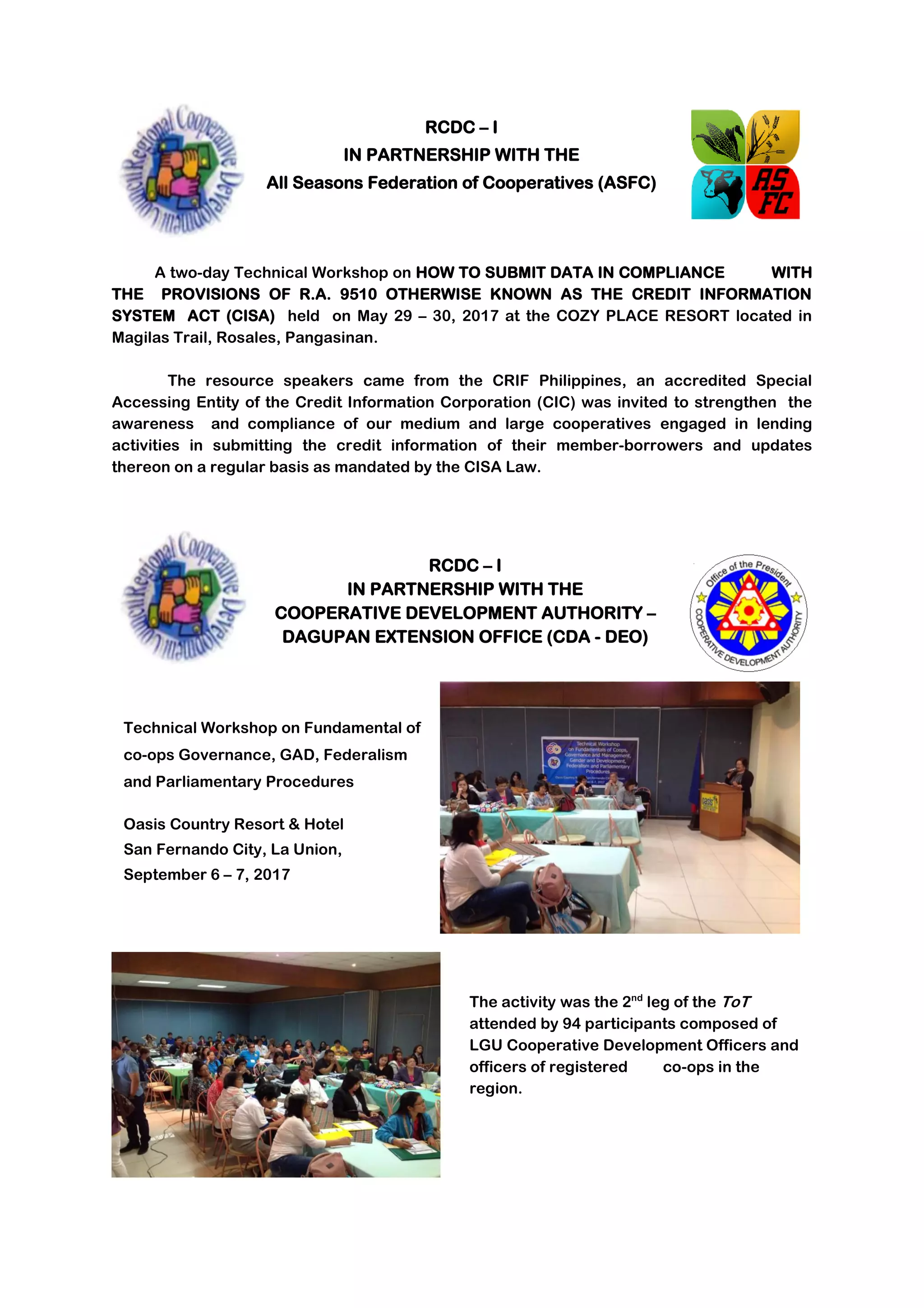 2017 Narrative Report of RCDC 1 | PDF