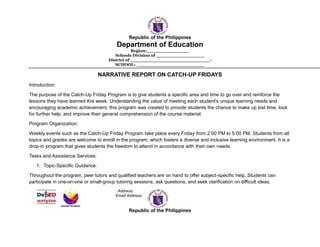 SCHOOL NARRATIVE REPORT ON CATCH-UP.docx