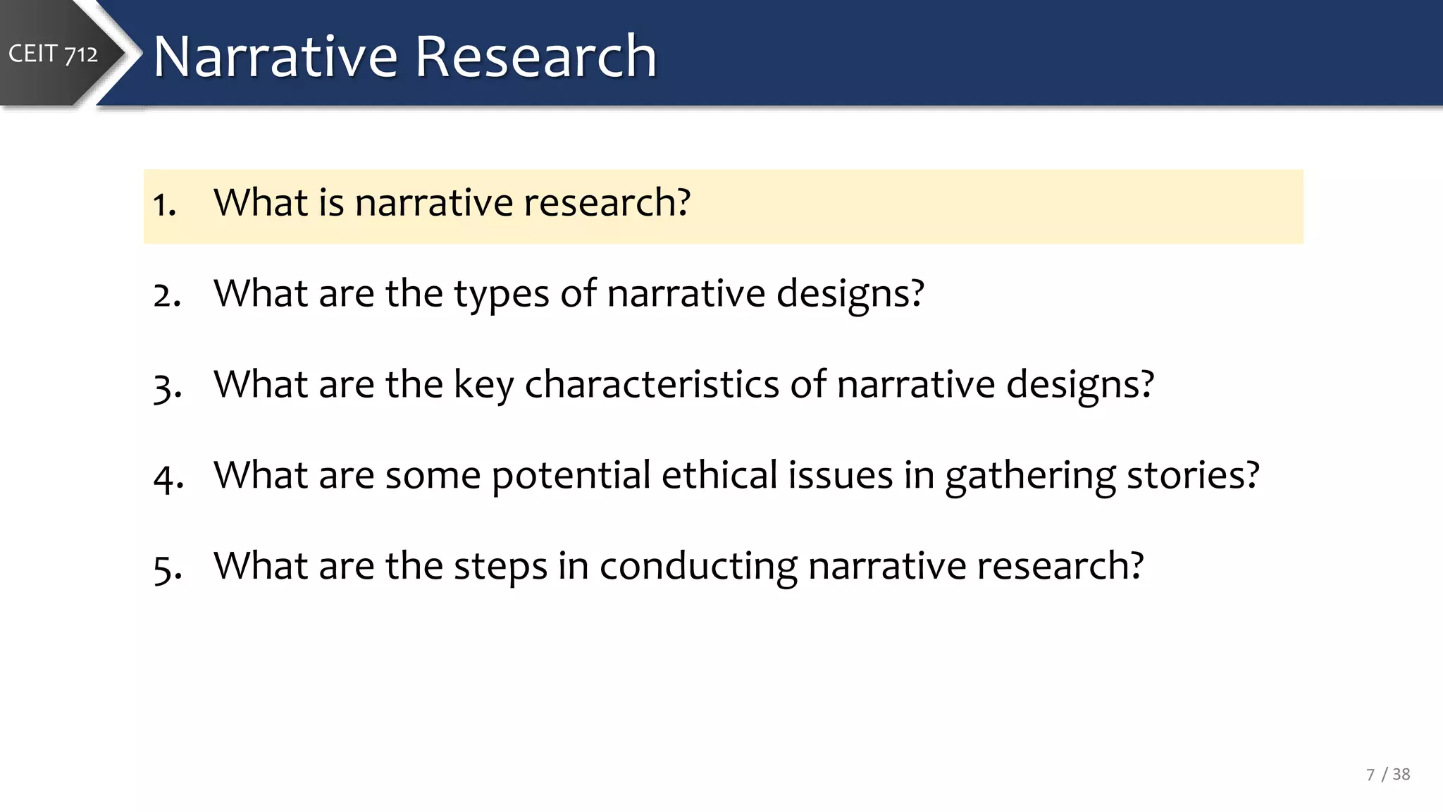 Narrative research | PPTX