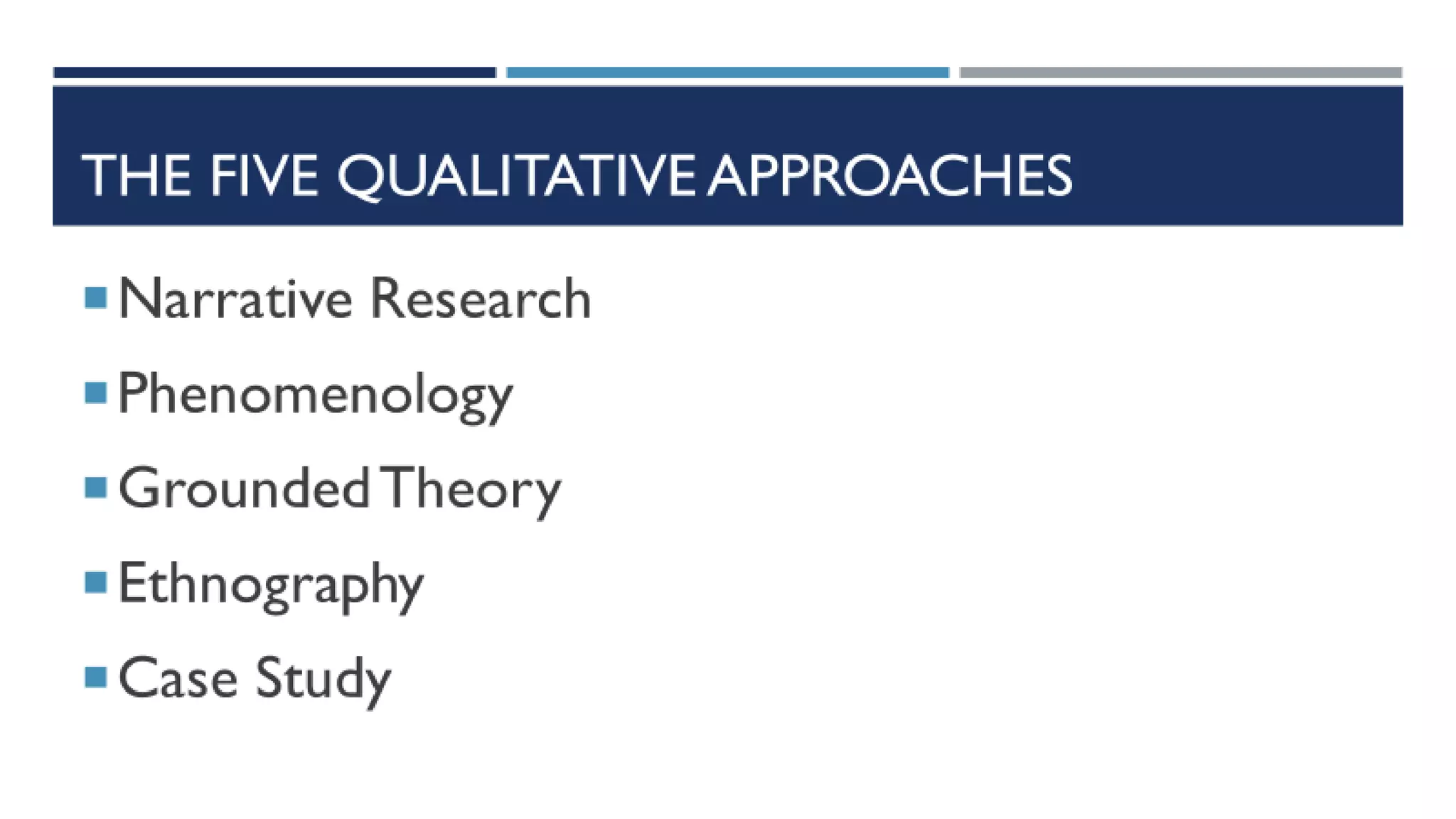 Narrative research (Creswell's Five Traditions of Qualitative Research ...