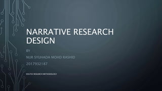 Narrative research design | PPTX