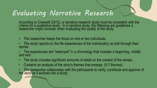 Narrative research design | PPTX