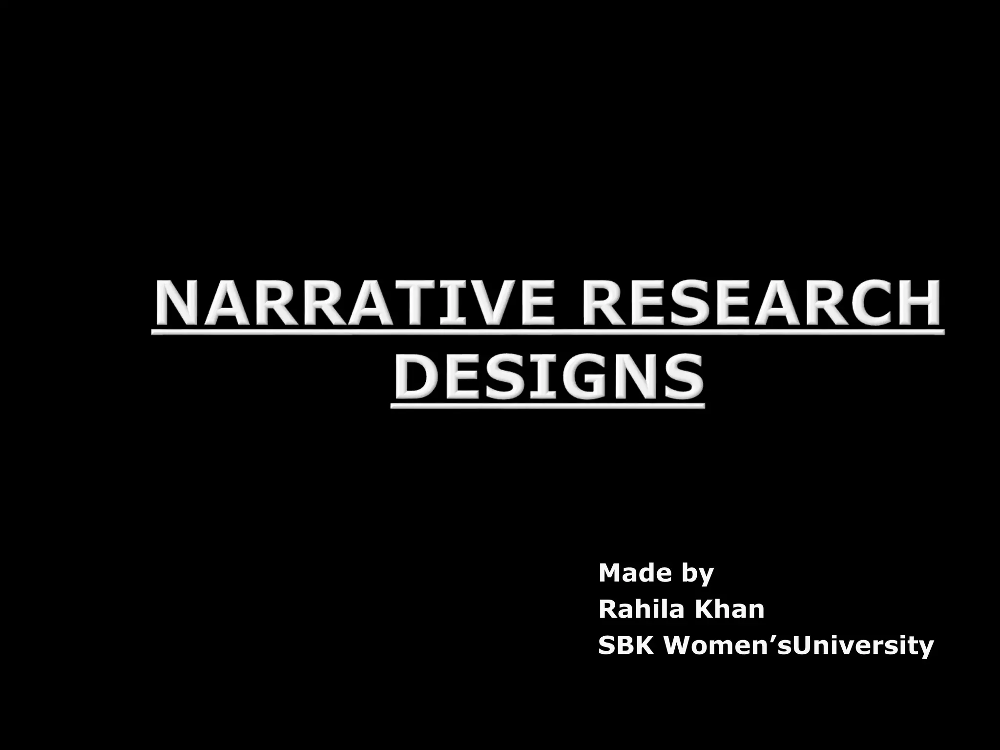 Narrative research design | PPT