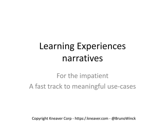 Narratives for learning experiences | PPT