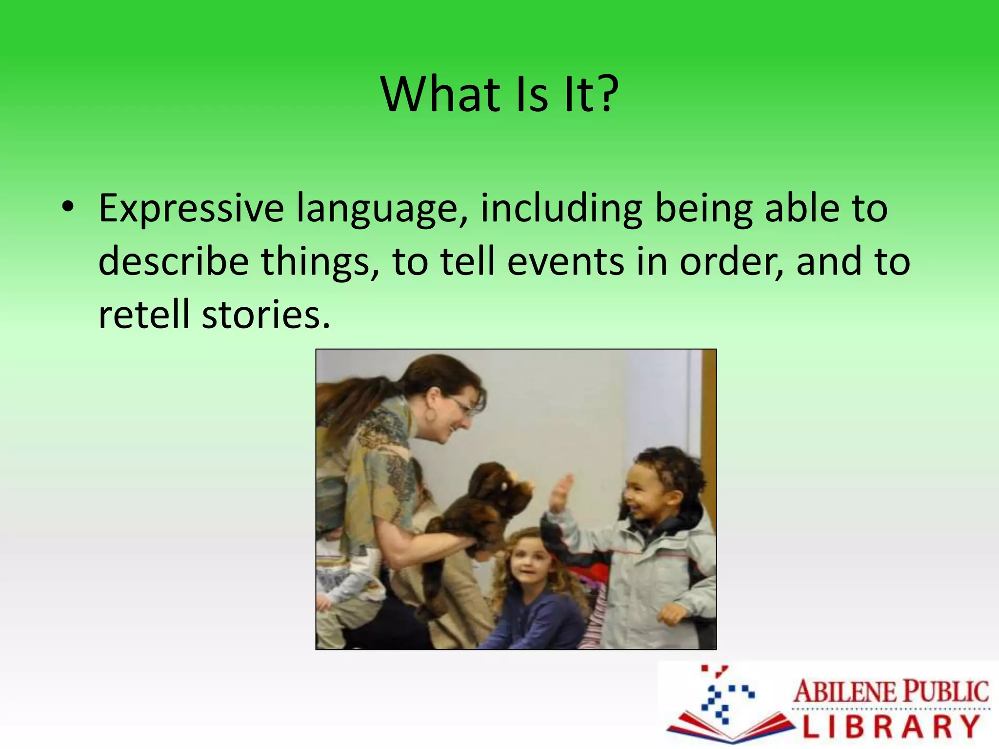 Early Literacy in Action: Narrative skills | PPTX
