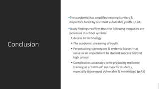 Narratives of systemic barriers & accessibility summary of article 1 | PPT