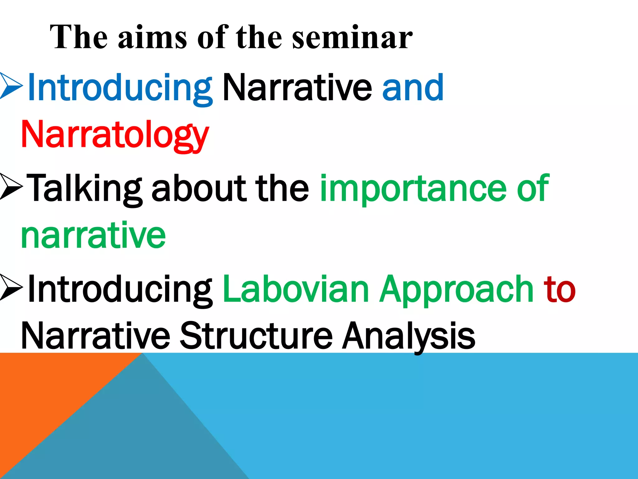Narrative structure analysis labov's approach | PPTX