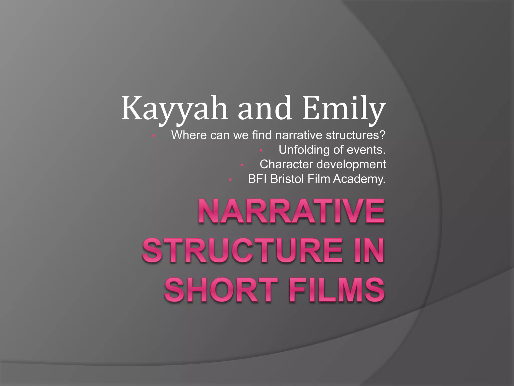 Narrative structure in short films | PPTX