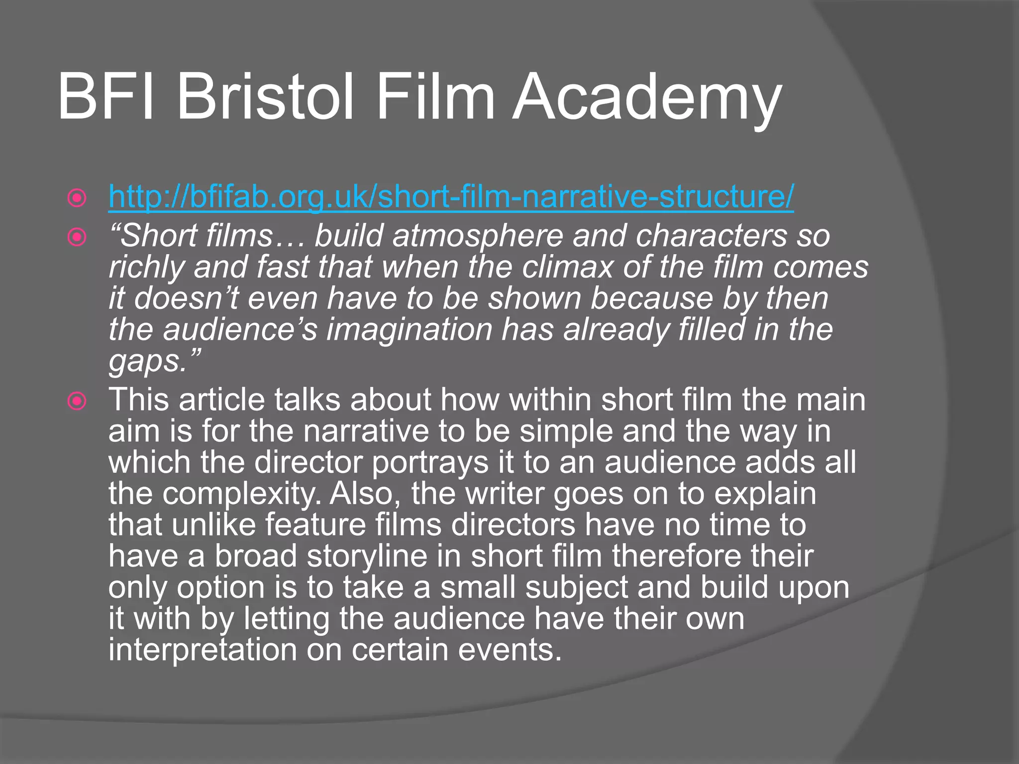 Narrative structure in short films | PPTX