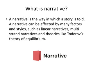 Narrative structures in a music video | PPTX