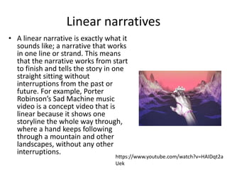 Narrative structures in a music video | PPTX