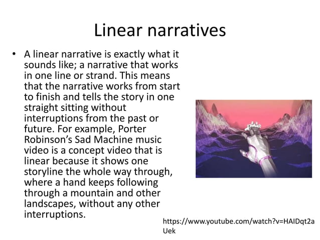 Narrative structures in a music video | PPTX