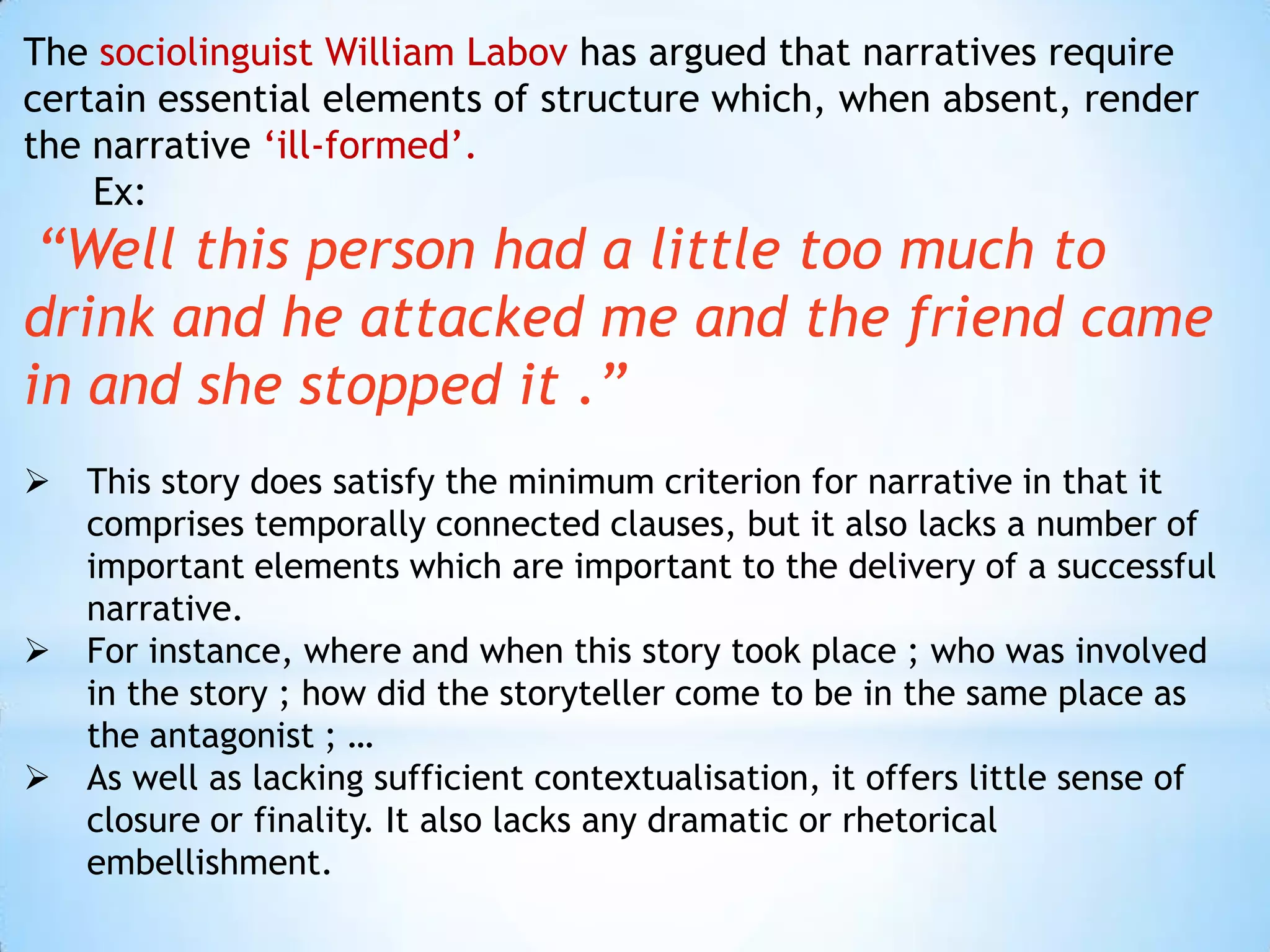 Narrative Stylistics | PPTX