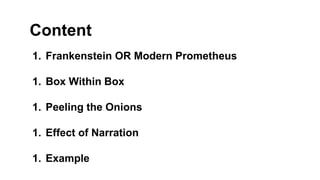 Narrative Technique of The Novel "Frankenstein".pptx