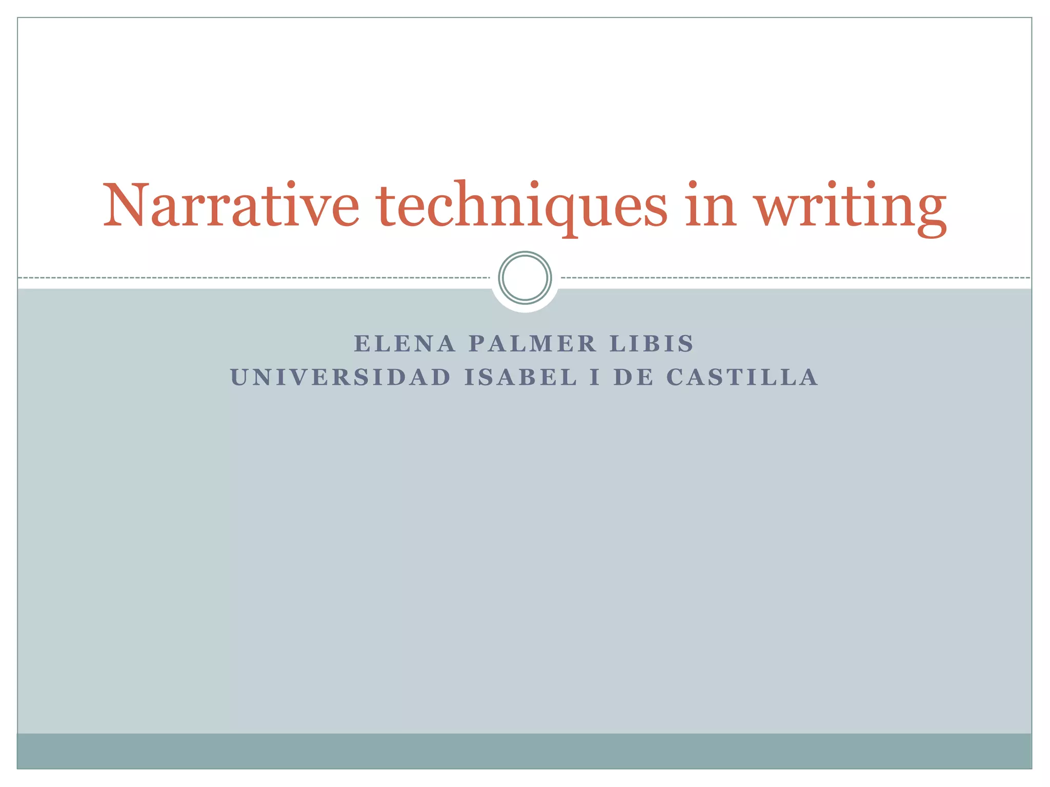 Narrative techniques | PPTX