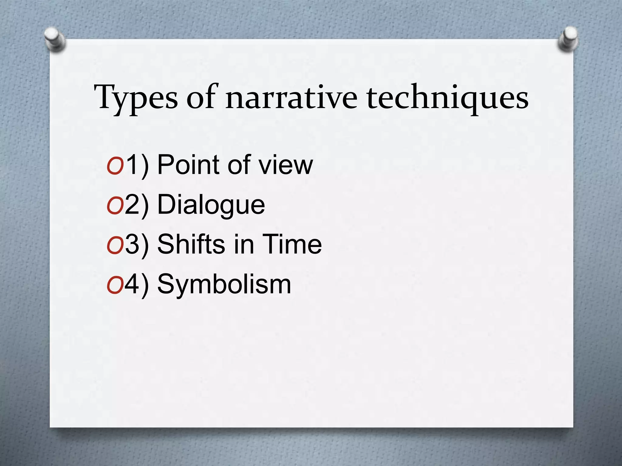 Narrative Techniques | PPTX