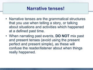 Narrative Tenses What Are They And How To Teach Them Games4esl ...
