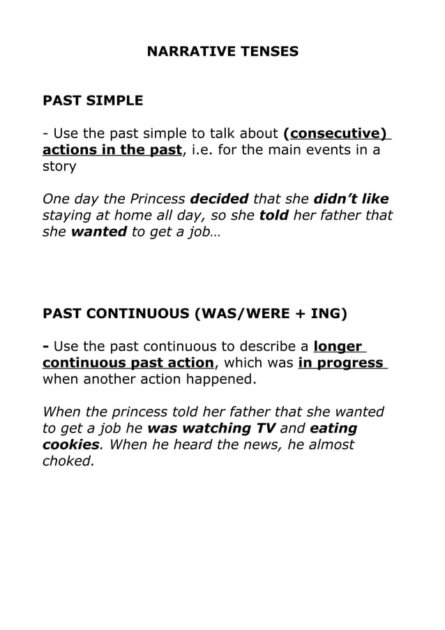 Narrative tenses | DOC