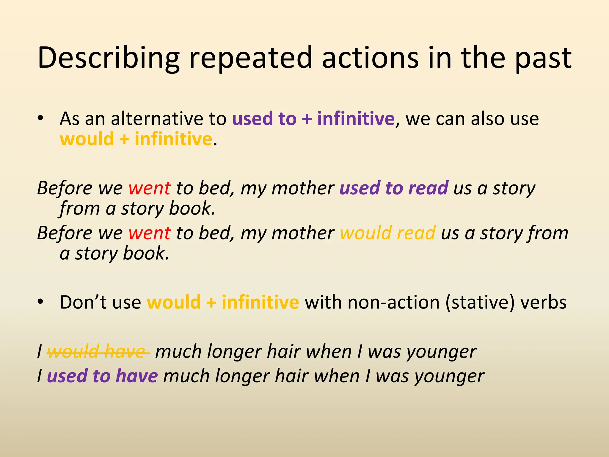 The Past: Using the Narrative Tenses to tell anecdotes | PPTX