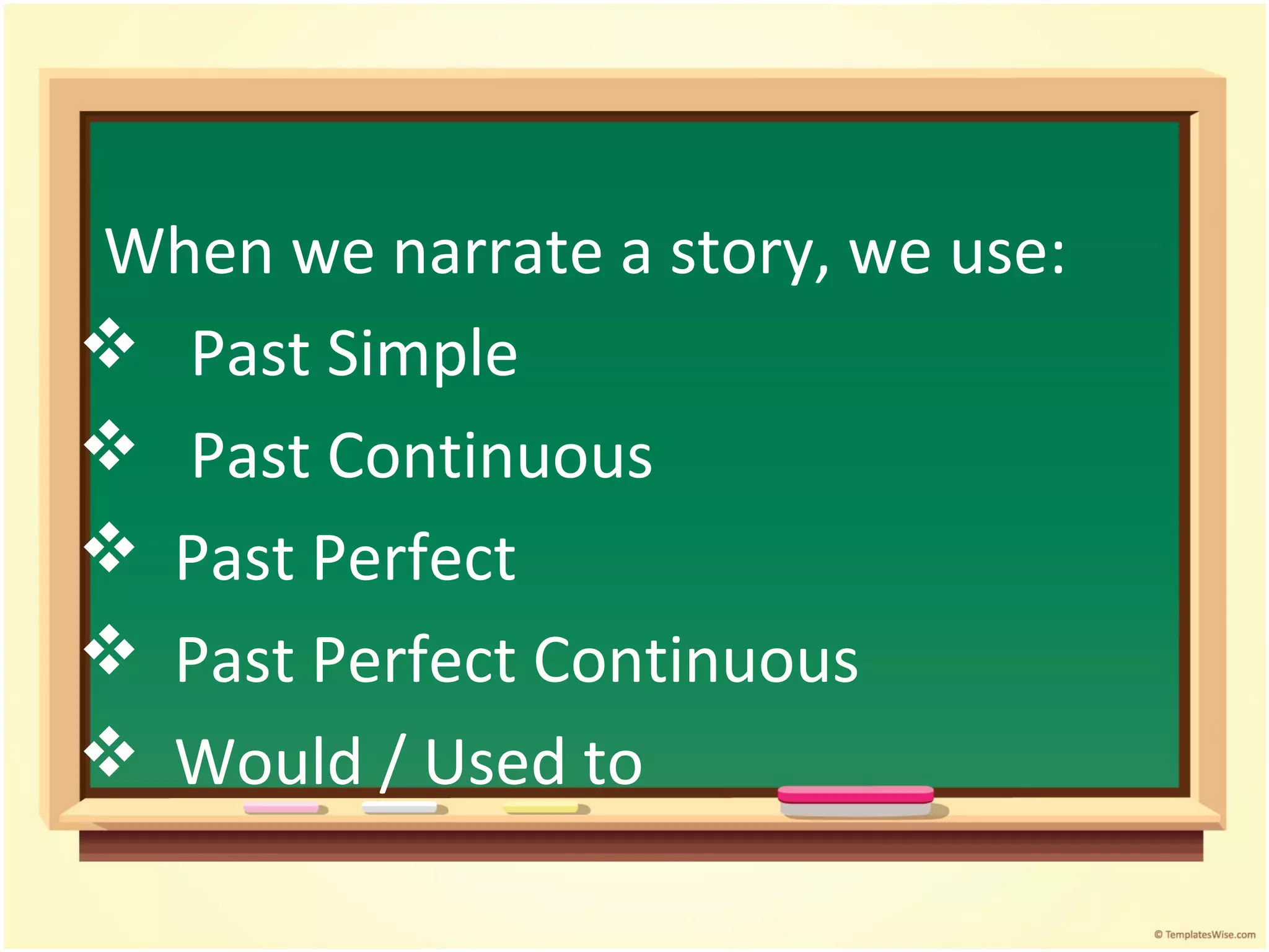 Narrative tenses new english file advanced, Past simple, Past Continuos ...