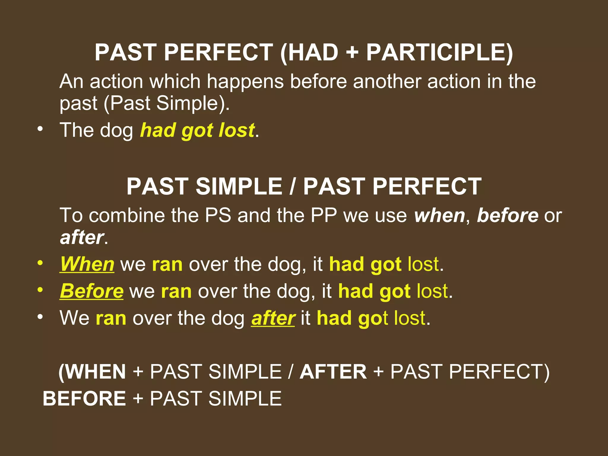 Narrative tenses ps, pc, pp, past s. vs pres. p. | PPT