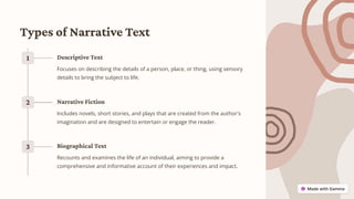 NARRATIVE TEXT FOR HIGH SCHOOL STUDENTS. | PDF