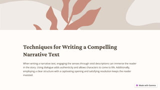 NARRATIVE TEXT FOR HIGH SCHOOL STUDENTS. | PPT